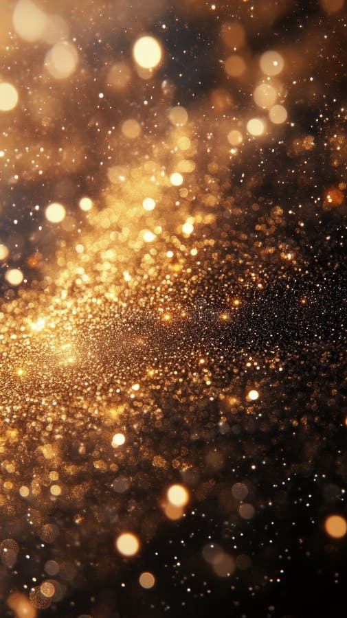 A Mesmerizing Display of Shimmering Golden Particles Sparkling in a ...