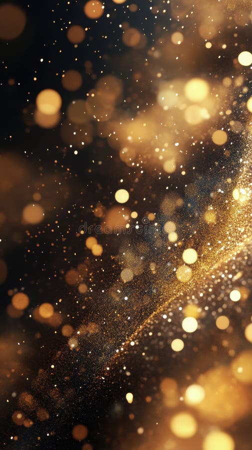 A Mesmerizing Display of Shimmering Golden Particles Sparkling in a ...