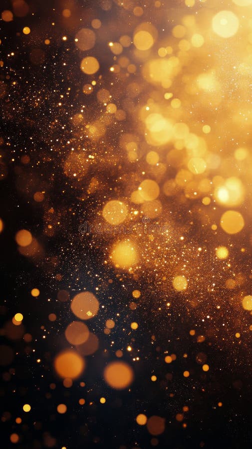 A Mesmerizing Display of Shimmering Golden Particles Sparkling in a ...