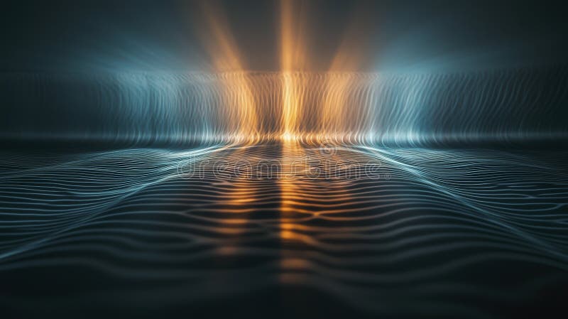 Powerful Sound Waves Radiate from Open Stage Dynamic Visuals Abstract ...