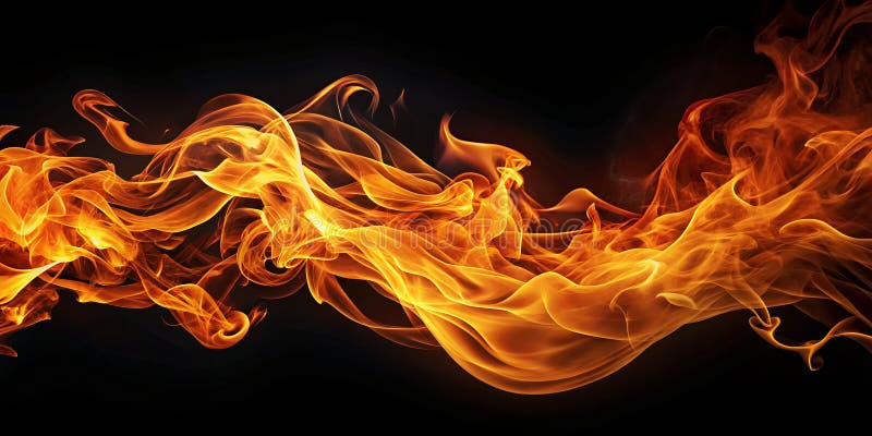 Intriguing Transparent Flames Dance Across a Dark Canvas, Casting a ...