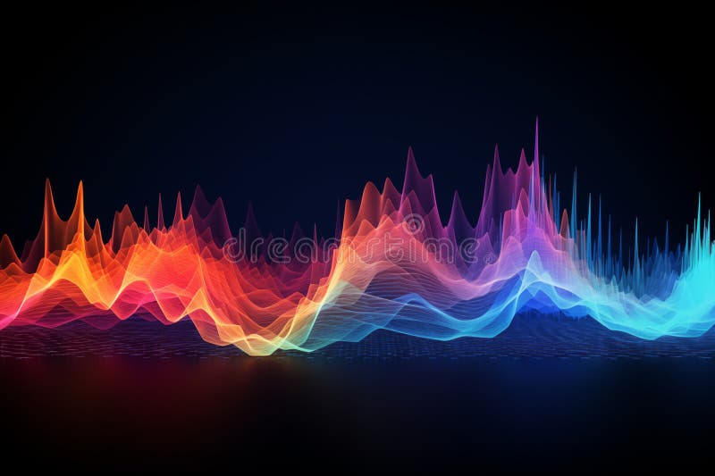 A Mesmerizing Display Unfolds: a Vivid Sound Wave Visualization Dancing ...