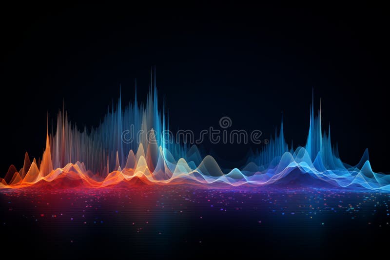 A Mesmerizing Display Unfolds: a Vivid Sound Wave Visualization Dancing ...