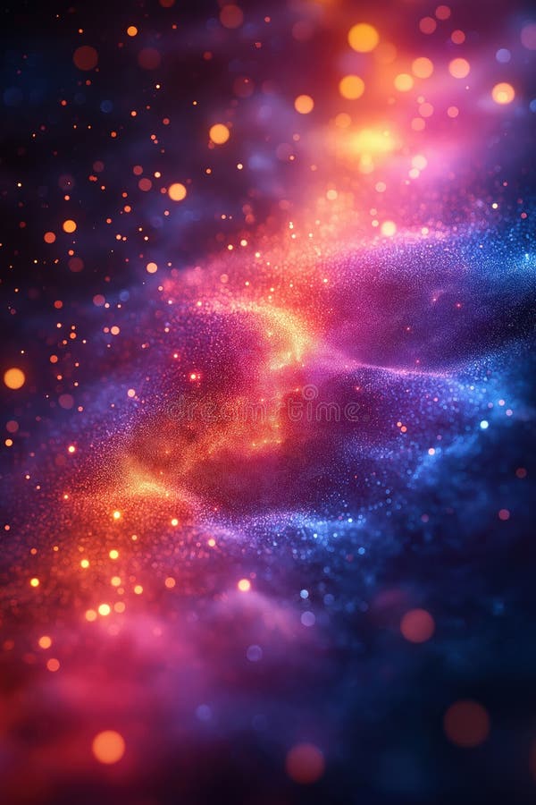Vivid Cosmic Abstract with Glowing Colors and Swirling Patterns in a ...
