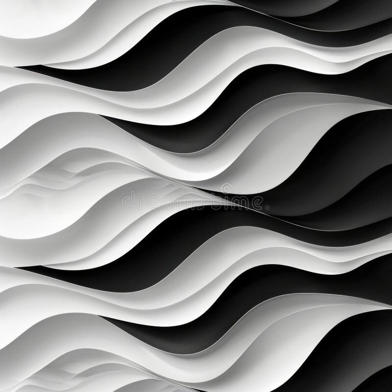 A Mesmerizing Display of Wavy Lines Moving Fluidly Across the Black and ...