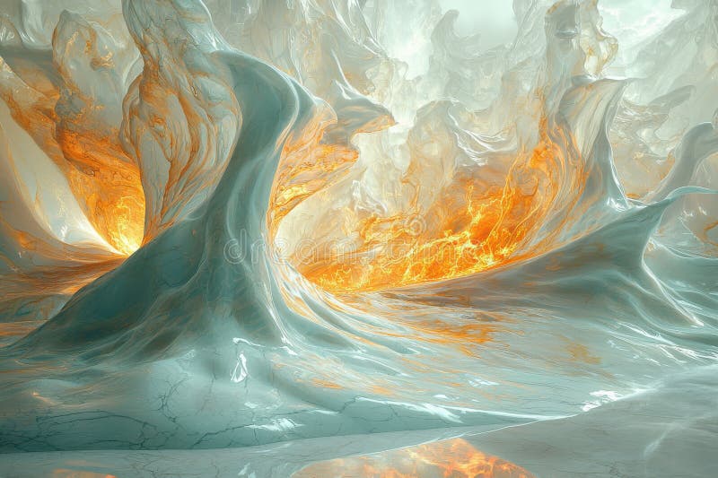 Mesmerizing Dreamscape of Glowing Fluid Forms, Morphing in Vibrant Hues ...