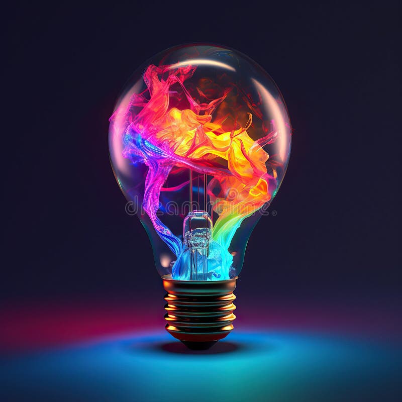 Creative Light Bulb Explodes with Colorful Paint and Splashes Isolated ...