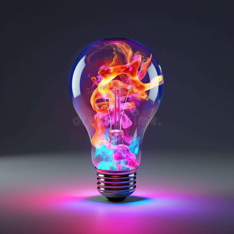 Creative Light Bulb Explodes with Colorful Paint and Splashes Isolated ...