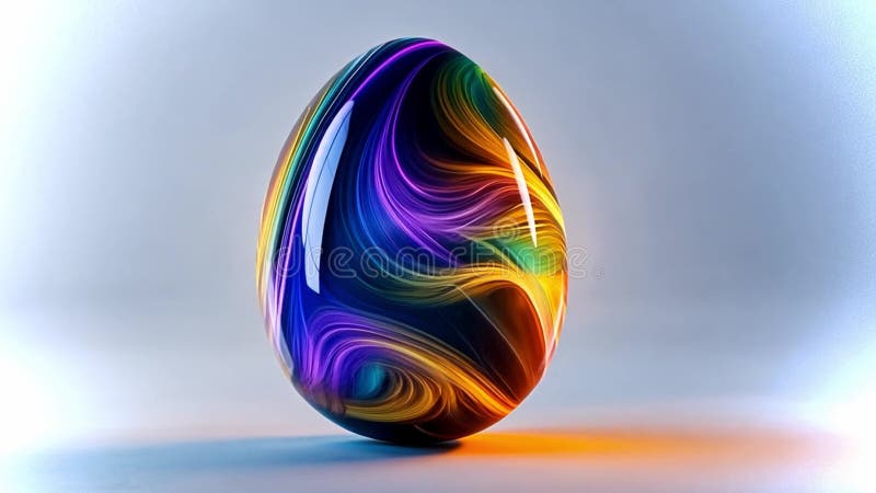 Colorful Abstract Egg Design in a Modern Digital Art Setting with ...
