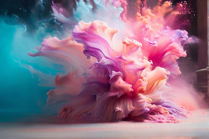Mesmerizing Explosion of Pastel-Colored Powder: a Captivating Visual ...