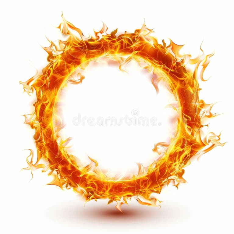 A Mesmerizing and Fiery Circular Frame that is Enhanced with Flames ...