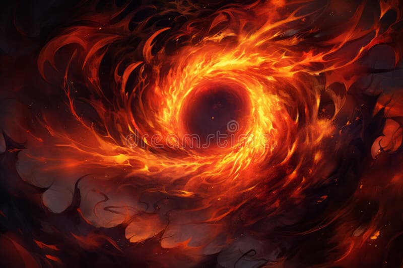 Mesmerizing Fire Background with a Fiery Vortex Stock Illustration ...