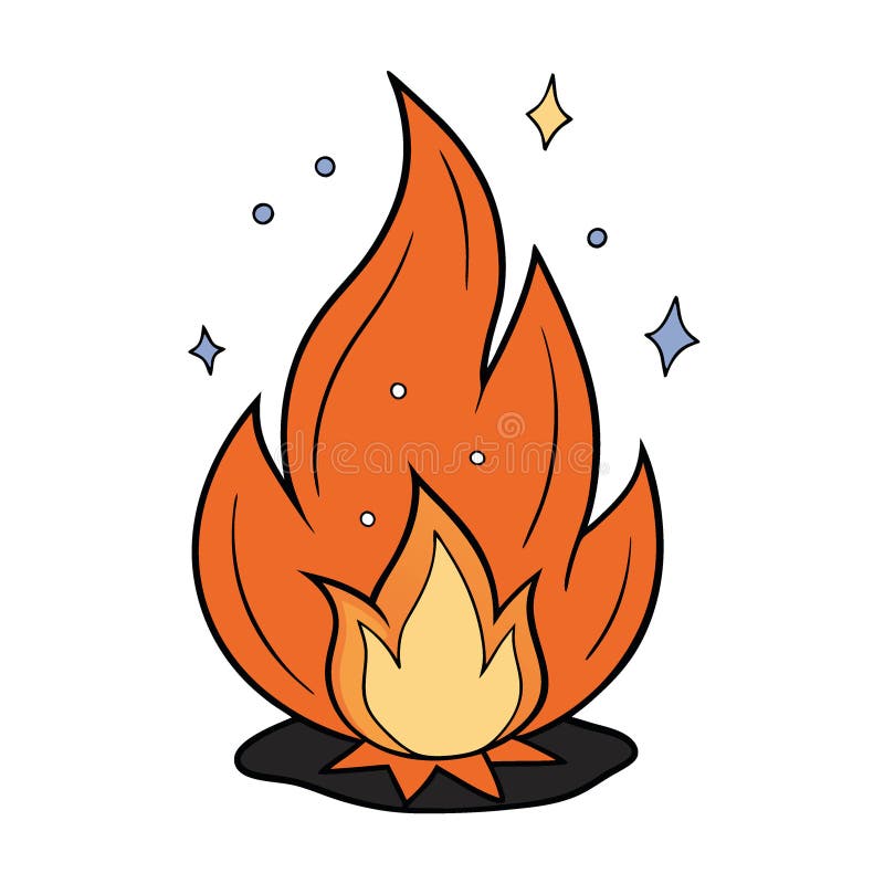 A Mesmerizing Fire Burns Brightly Against a Backdrop of Twinkling Stars ...