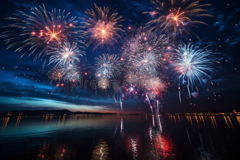 Mesmerizing Fireworks Burst Against a Milky Way Backdrop a Celestial ...