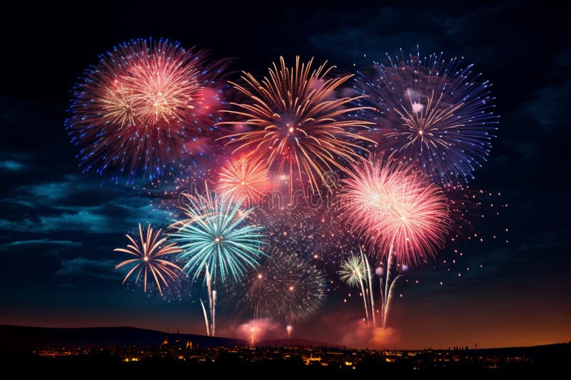 Mesmerizing Fireworks Burst Against a Milky Way Backdrop a Celestial ...