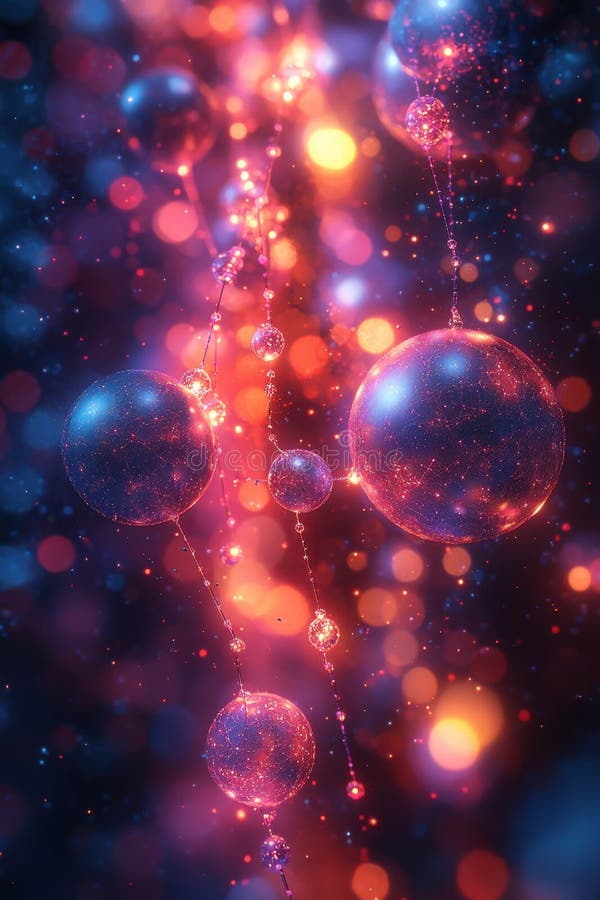 Mesmerizing Floating Network of Glowing Spheres Connected by Light ...