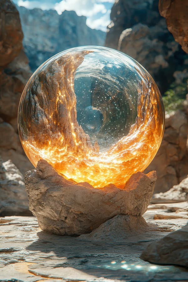 Mesmerizing Floating Orb of Fluid Crystal Reflecting Light and Energy ...