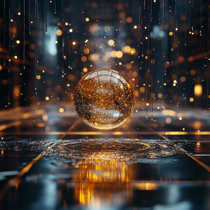 Mesmerizing Floating Sphere Surrounded by Ethereal Lights, Sparkles ...