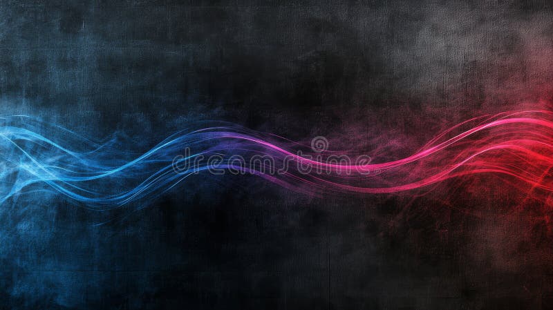 Mesmerizing Flow, Vibrant Red and Deep Blue Waves Dance Across a Stark ...