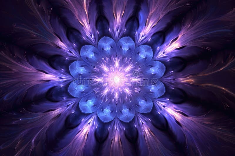 Mesmerizing Fractal Pattern in Deep Shades of Purple and Blue ...