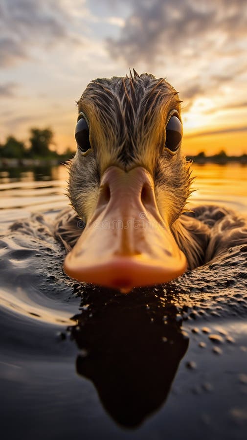 Mesmerizing Funny Duck Portrait. Generative Ai Stock Illustration ...