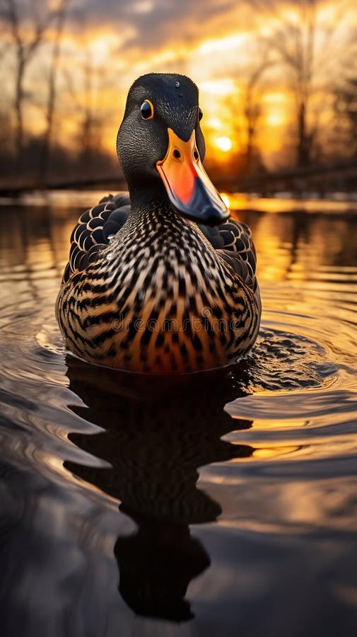 Mesmerizing Funny Duck Portrait. Generative Ai Stock Illustration ...