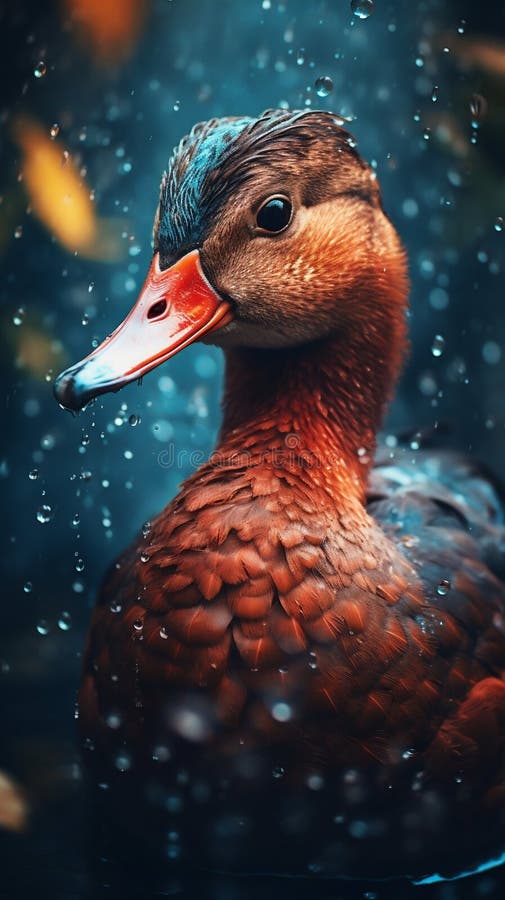 Mesmerizing Funny Duck Portrait. Generative Ai Stock Illustration ...