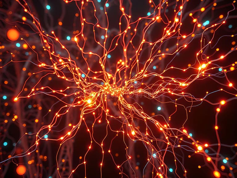 Mesmerizing Fusion: Glowing Data Streams & Interconnected Cables Form ...