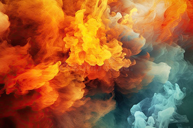 Mesmerizing Fusion of Swirling Smoke and Fire, Creating an Abstract ...