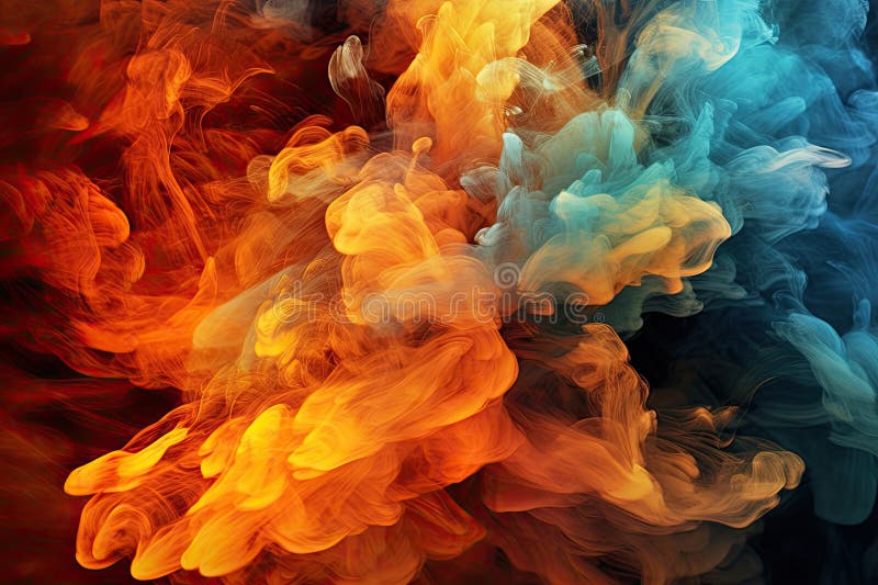 Mesmerizing Fusion of Swirling Smoke and Fire, Creating an Abstract ...