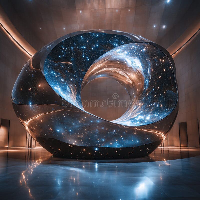 Mesmerizing Futuristic Sculpture Surrounded by Ethereal Ambient Light ...