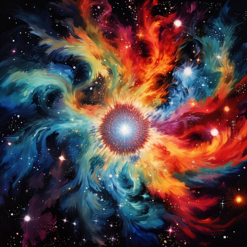 Mesmerizing Galaxy Filled with Vibrant Star Clusters Stock Illustration ...