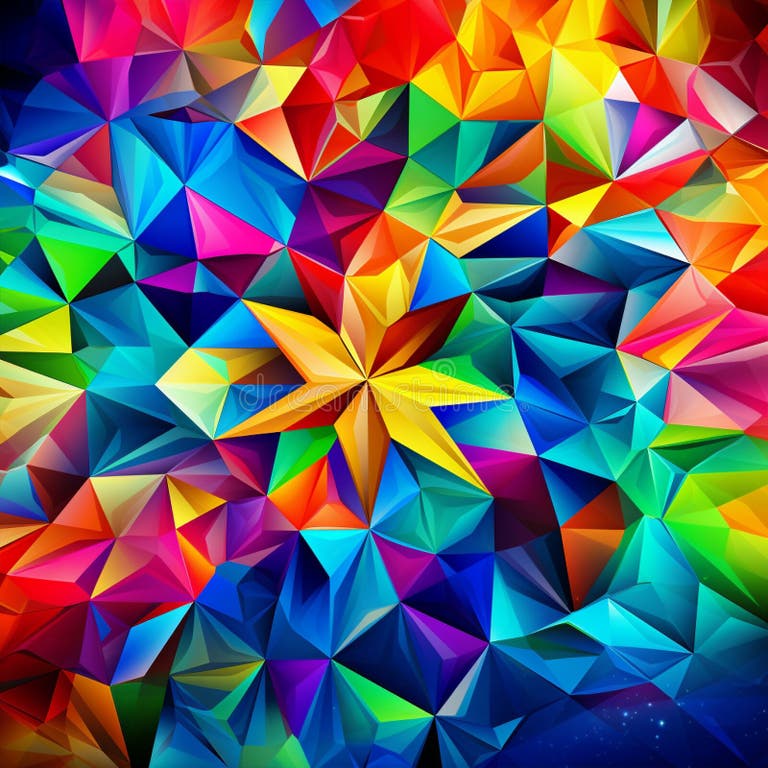 Mesmerizing Geometric Pattern with Vibrant Shapes Stock Illustration ...