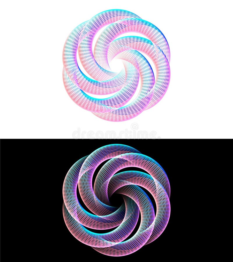 Geometric Spiral Mandala Twirling Circular Pattern with Gradient Curves ...