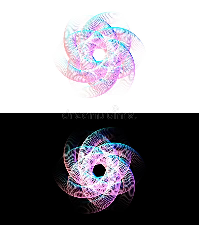 Geometric Spiral Mandala Twirling Circular Pattern with Gradient Curves ...