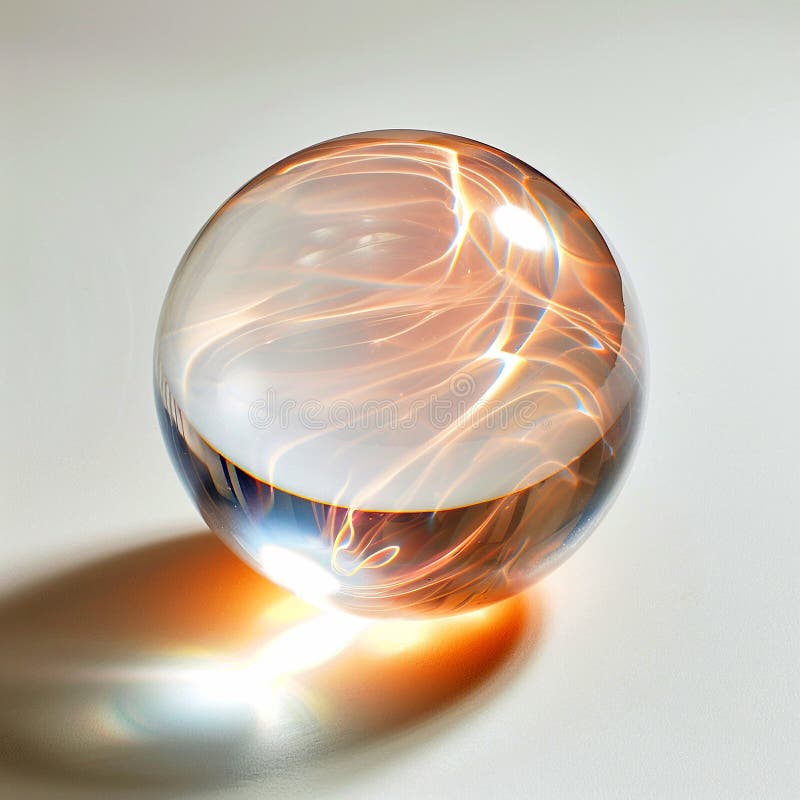 A Mesmerizing Glass Orb Reflecting Warm Light and Delicate Patterns on ...