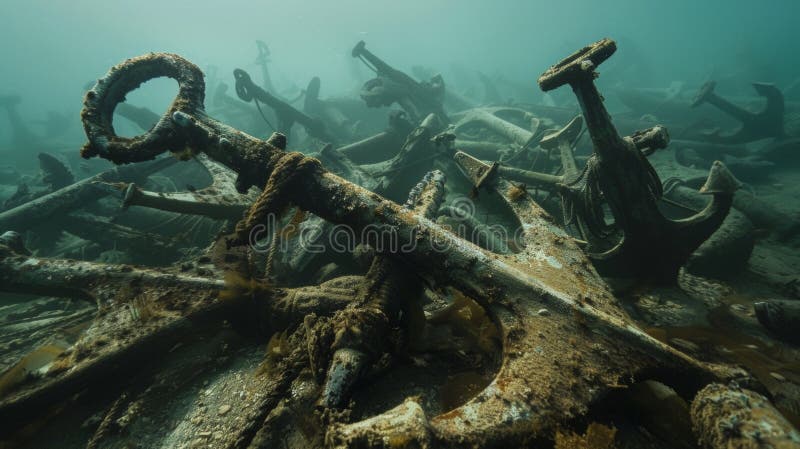 A Mesmerizing Glimpse of an Underwater Graveyard of Anchors Harboring ...