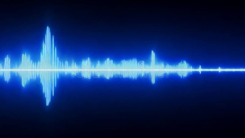 Mesmerizing Glowing Blue Sound Wave on a Dark Background, Perfect for ...