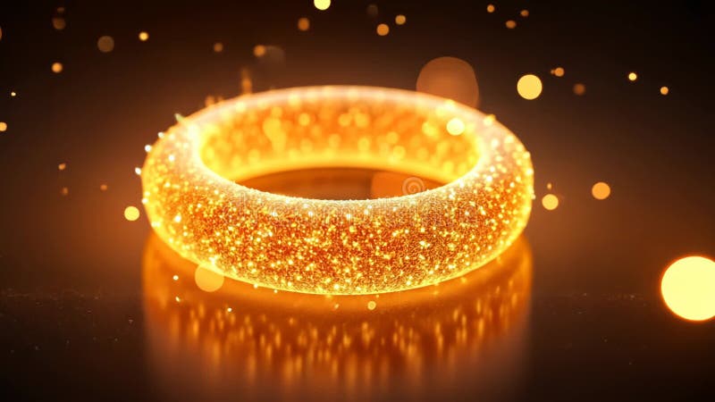 Glittering Golden Ring with Sparkling Effects Captured in Captivating ...