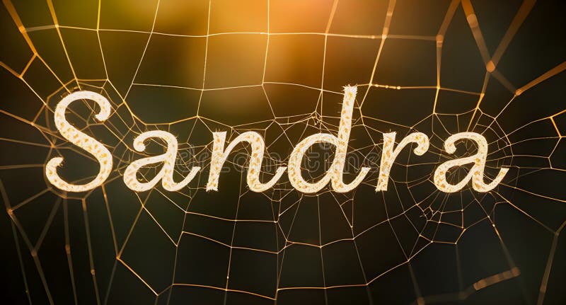 Golden Sandra Name on a Spider Web – Enchanting Typography Digital ...