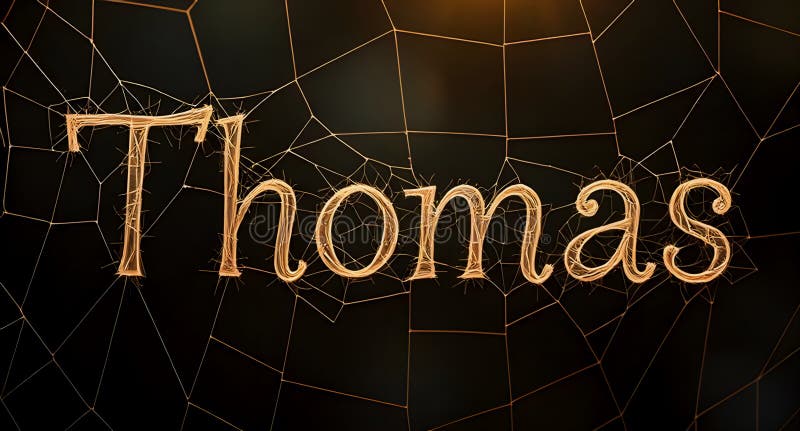 Golden Thomas Name on a Spider Web – Enchanting Typography Digital ...