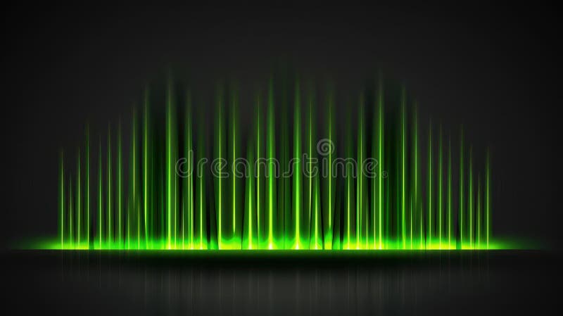 A Mesmerizing Gradient of Glowing Green Light on a Dark Grainy Black ...