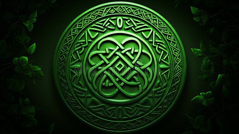Mesmerizing Green Abstract Celtic Patterns Background with Intricate ...