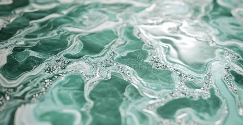 Mesmerizing Green Marble Pattern with Swirling Textures and Reflective ...