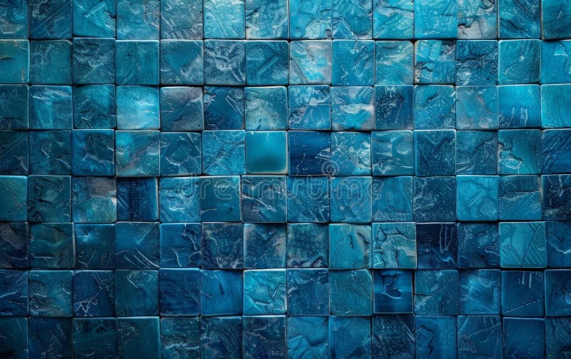 A Mesmerizing Grid of Glass Tiles in a Captivating Array of Azure ...
