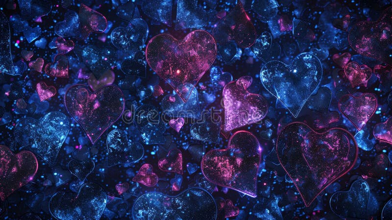 Mesmerizing Heart Background with Sparkling Particles and Glowing ...