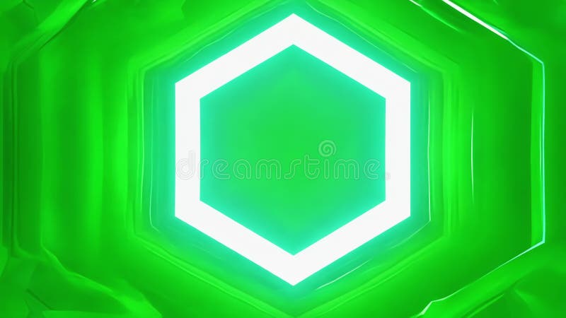 Mesmerizing Hexagon Formations Glowing Softly in a Rhythmic Flow. Green ...
