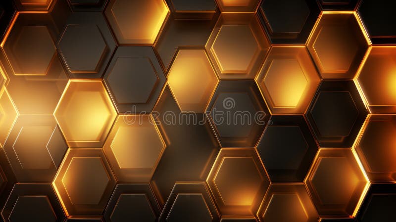 Mesmerizing Hexagon Pattern Abstract Background with Glowing Lights for ...
