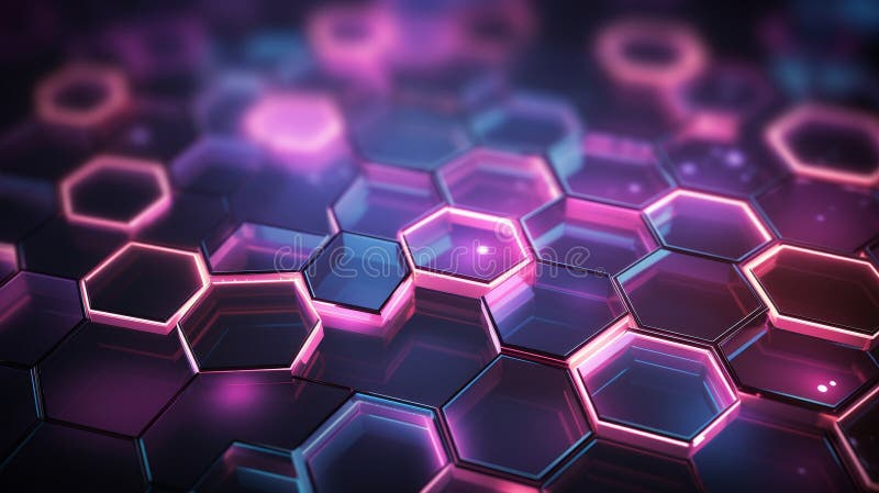 Mesmerizing Hexagonal Pattern with Glowing Lights Creating Depth in ...