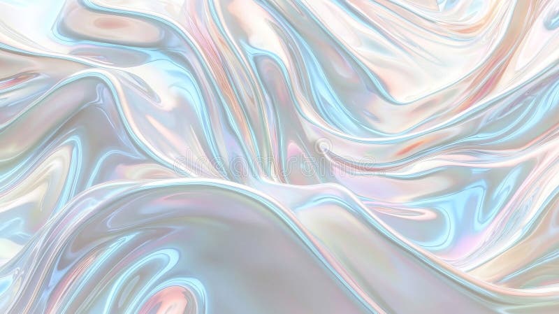 Mesmerizing Holographic Chrome Background with Flowing Waves, Perfect ...
